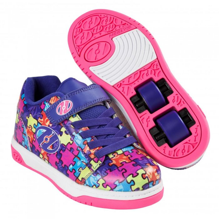 Heelys X2 Dual Up Purple/Neon Multi/Puzzle - Skates.ro