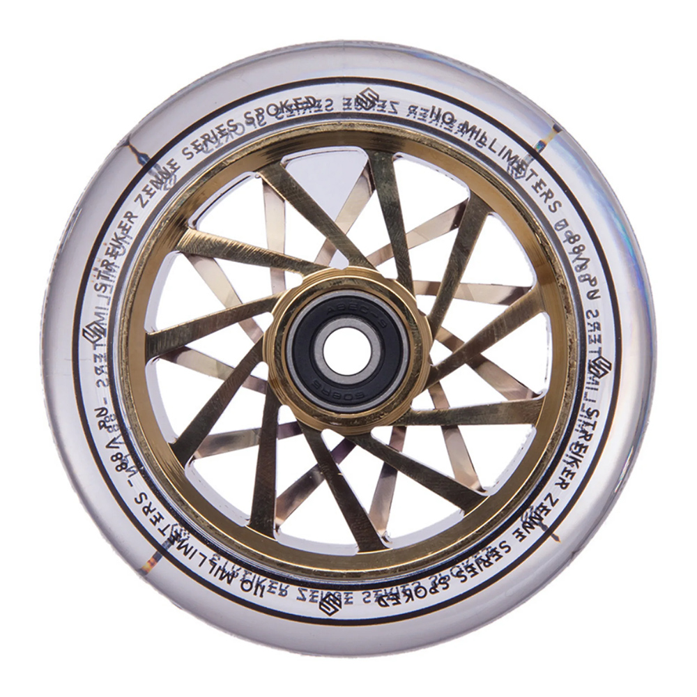 Roata Trotineta Striker Zenue Series 110MM Clear/Gold - Skates.ro