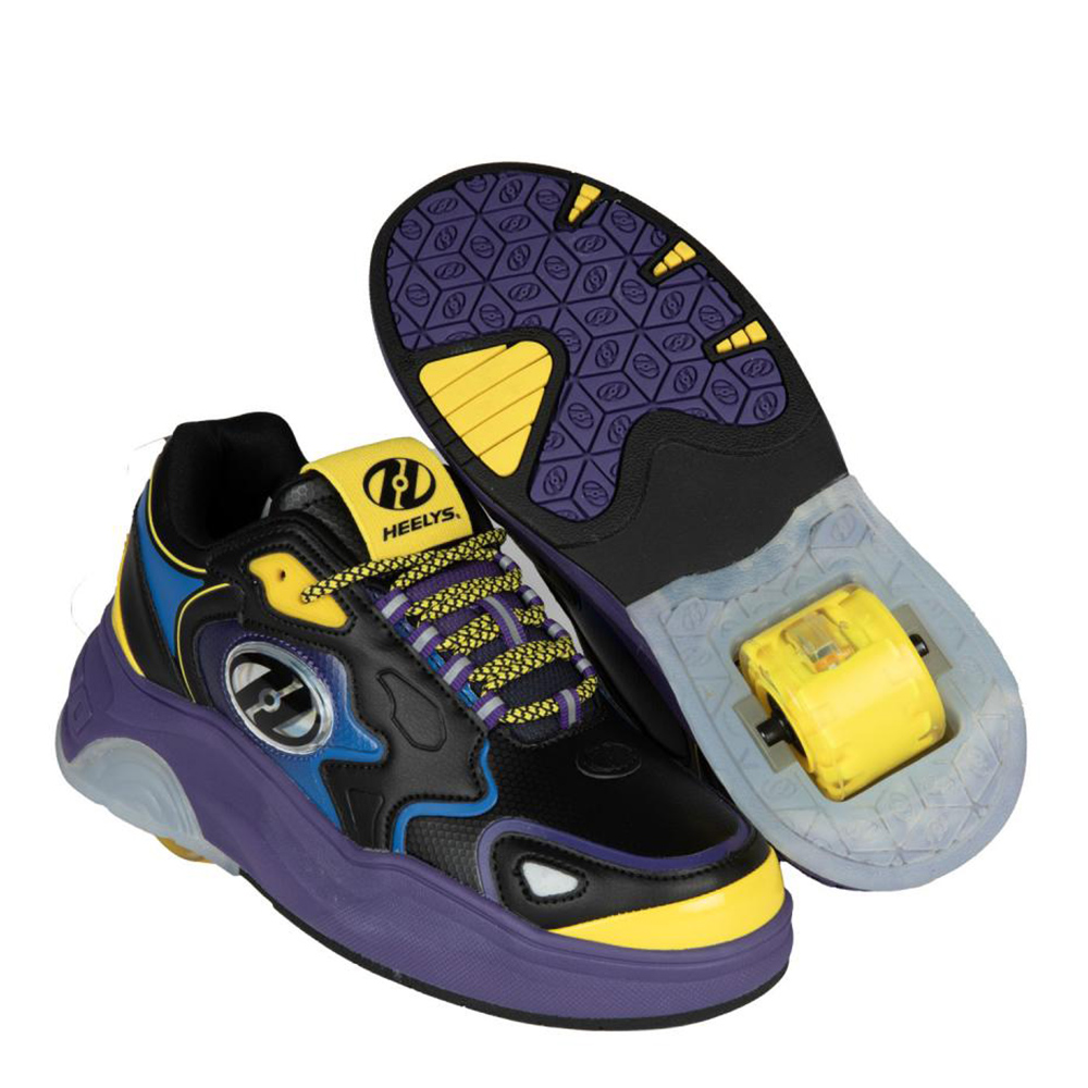 Heelys Mega Pro Ryder Black/Royal Purple/Neon Yellow - Skates.ro