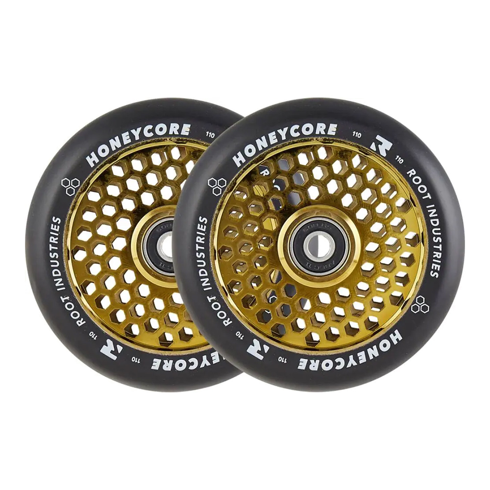 Set 2 roti Trotineta Root Honeycore Black 110mm Gold - Skates.ro
