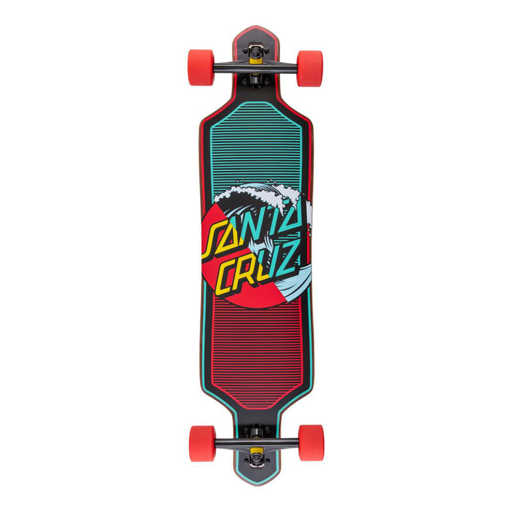 Longboard Santa Cruz Wave Dot Splice Drop Thru Red/Blue - Skates.ro