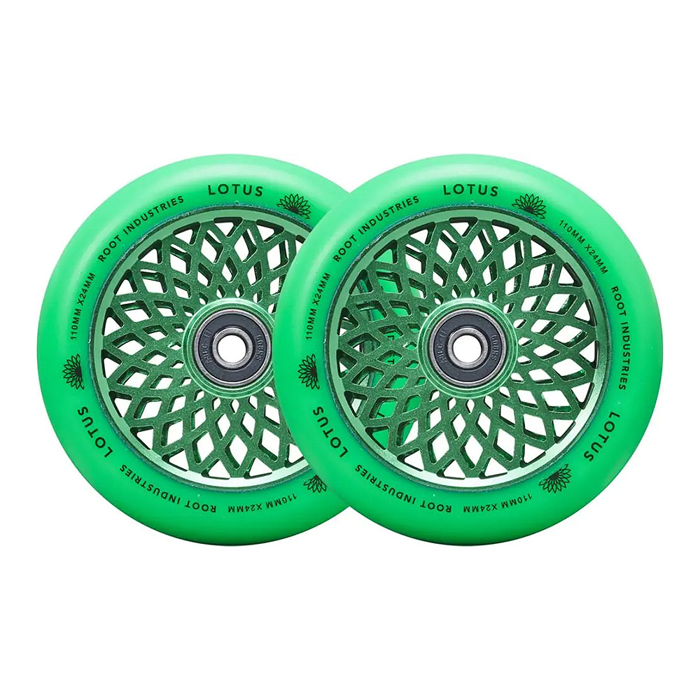 Set 2 roti Trotineta Root Lotus 110mm Radiant Green - Skates.ro