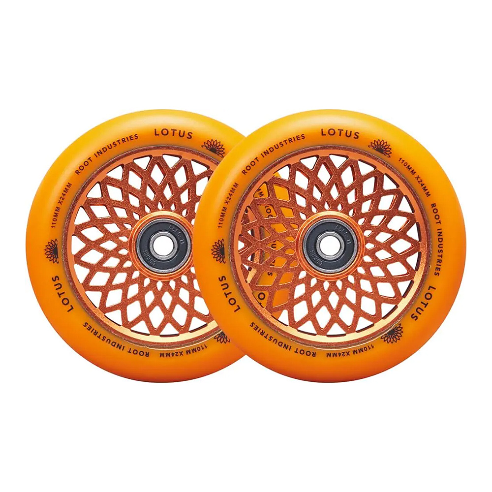 Set 2 roti Trotineta Root Lotus 110mm Radiant Orange - Skates.ro