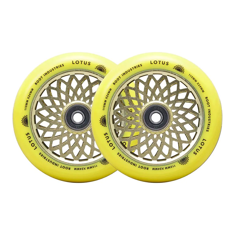 Set 2 roti Trotineta Root Lotus 110mm Radiant Yellow - Skates.ro
