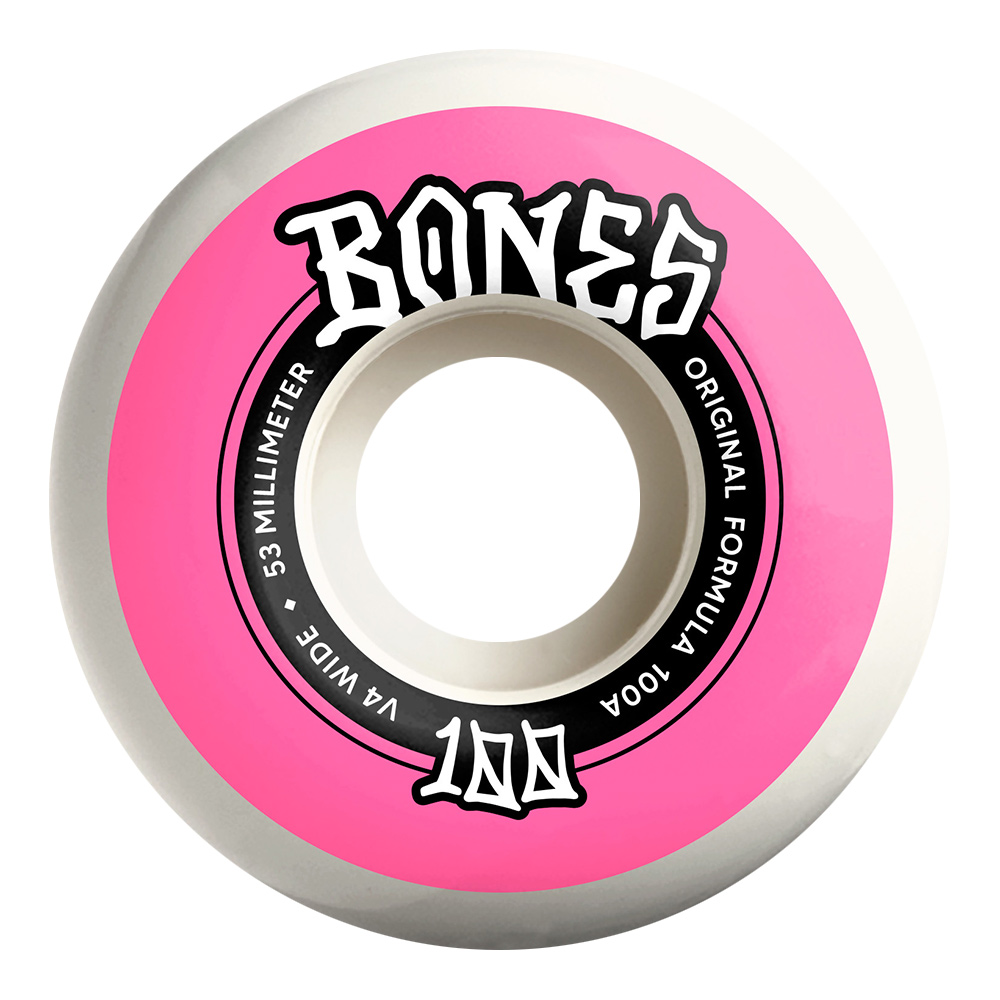 Set 4 Roti Skateboard Bones OG Formula 100s Wide V4 White 100A 53mm ...