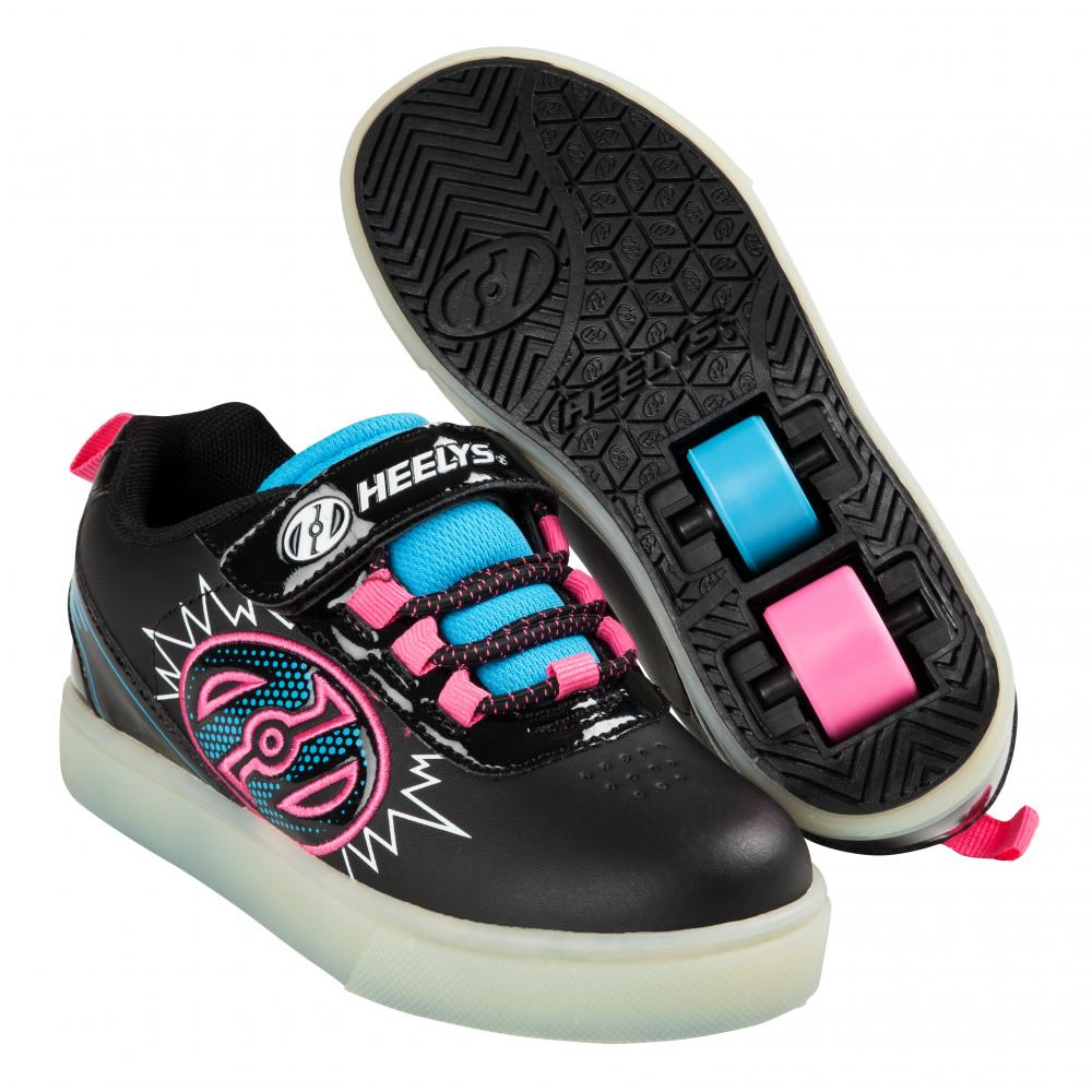 Heelys X2 POW Lighted Black/Neon Blue/Neon Pink - Skates.ro