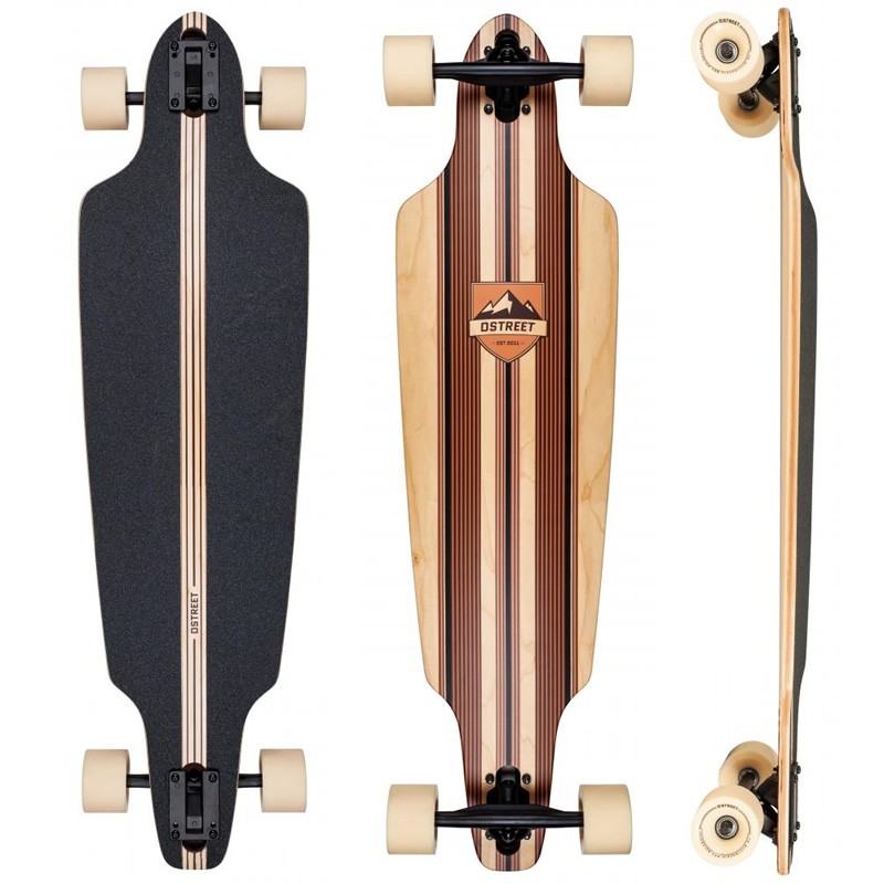 Longboard D STREET Drop Through Stinger nature 38inch/96cm - Skates.ro