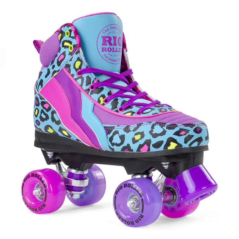 Patine cu rotile Rio Roller Leopard Teal - Skates.ro