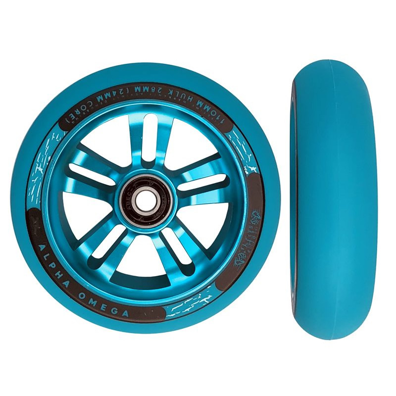 Roata Trotineta AO Hulk 110mm/28mm wide Turquoise - Skates.ro